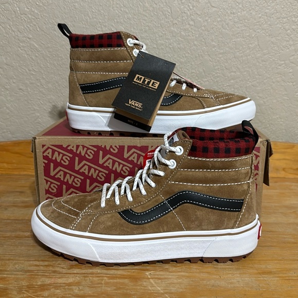 Vans | Shoes | Vans Sk8hi Mte Plaid Brown Black Made For The Elements ...
